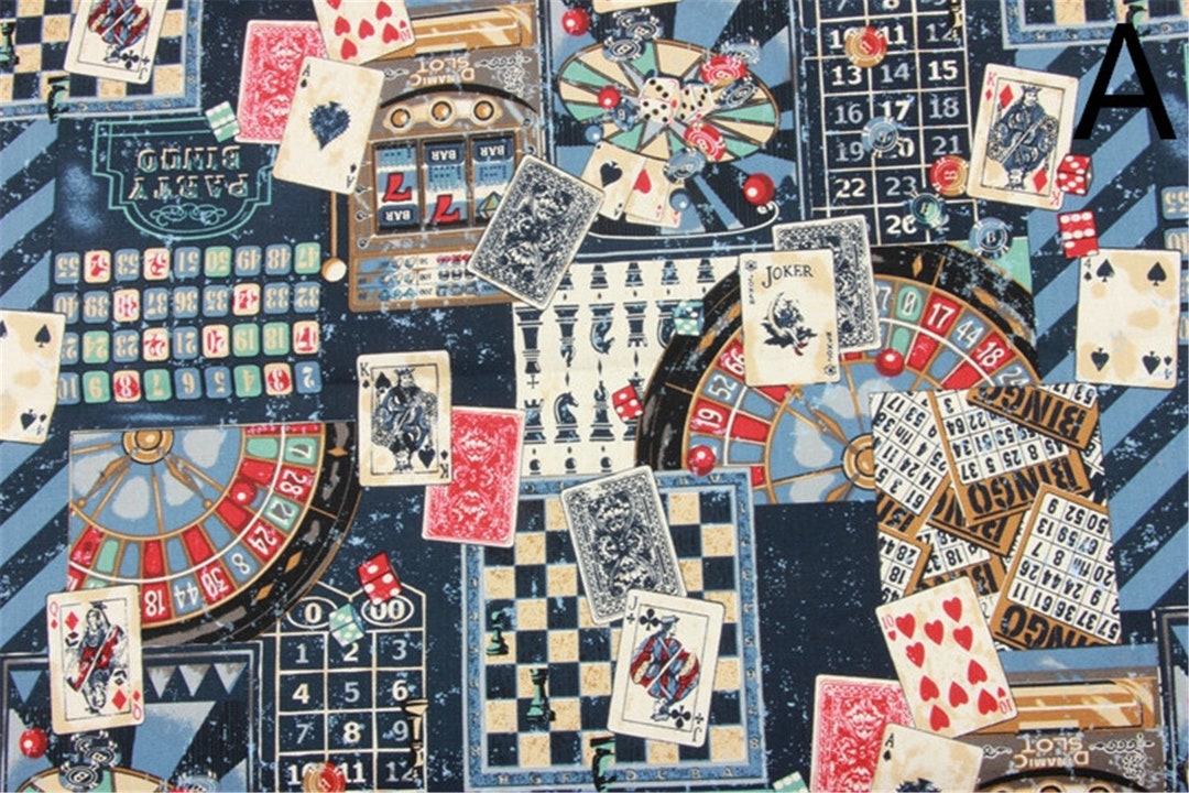 Poker Vintage Cotton Linen Fabric,upholstery Fabric/sofa/chair/cushion ...