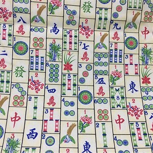 Mahjong Tiles Fabric,mah-jong Fabric,chinese Game Fabric,quilting ...