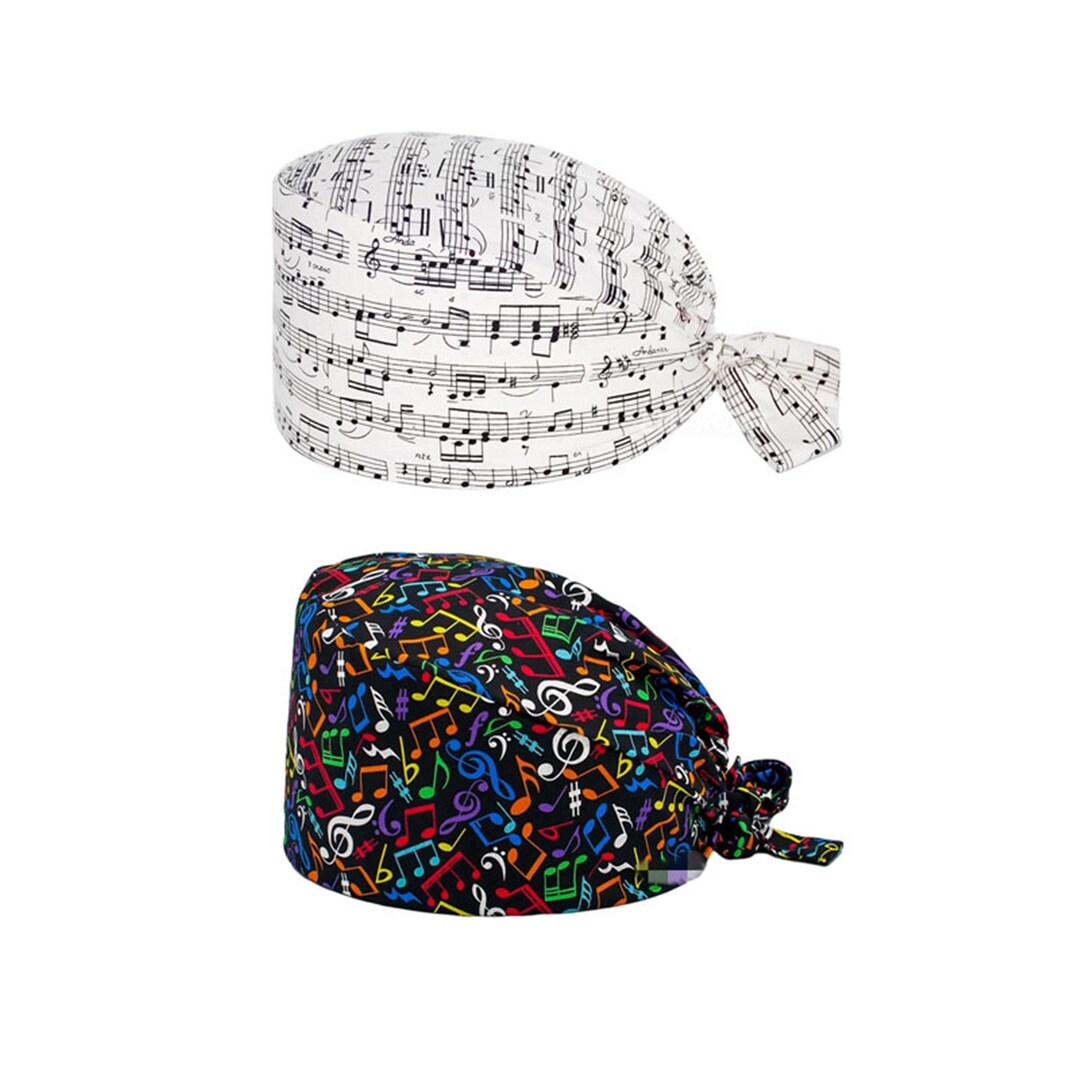 Music Notes Scrub Hat,woman Surgical Cap,music Scrub Hat,man Surgical ...