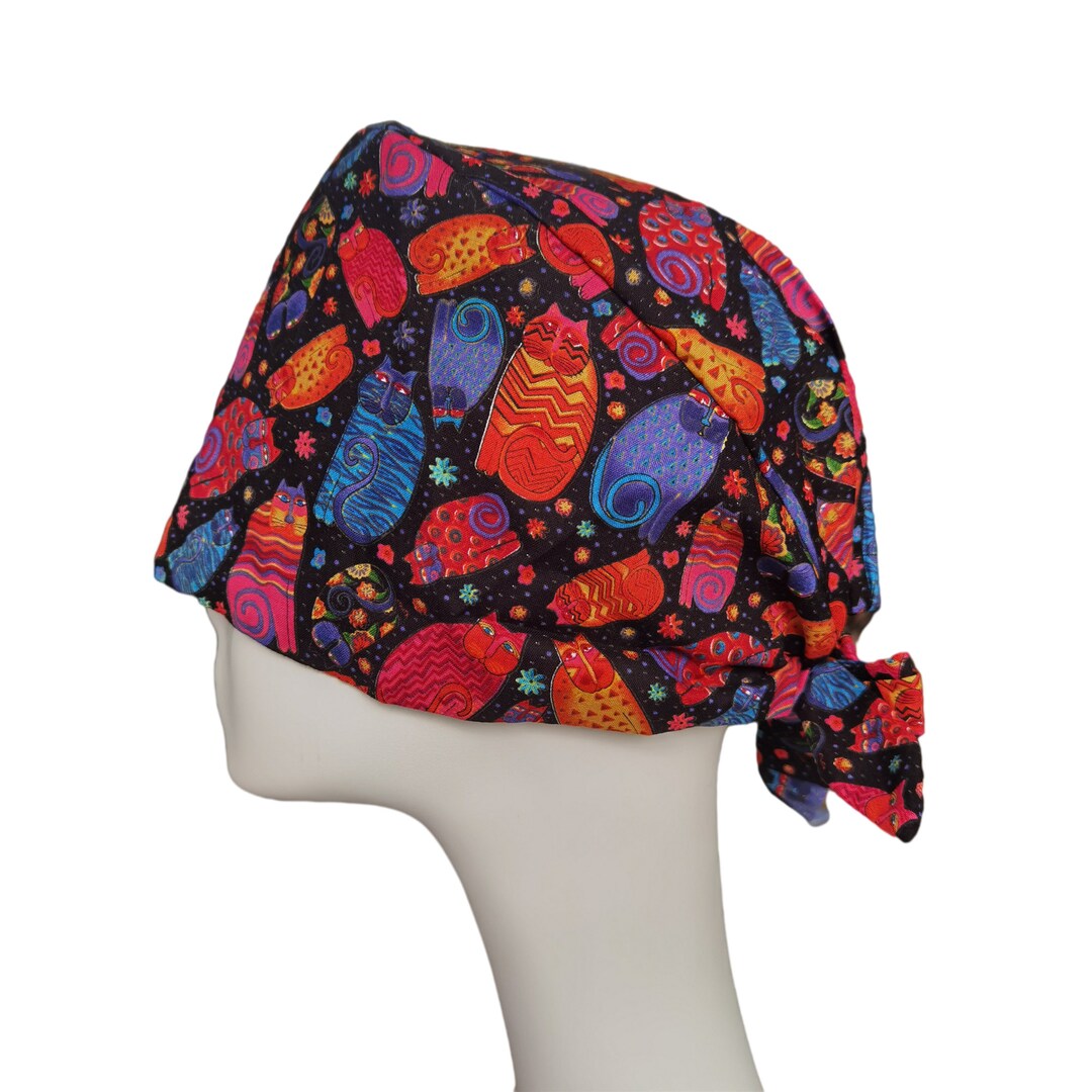 Cat Scrub Hat,cat Scrub Cap,cat Surgical Cap,cat Surgical Hat,woman ...