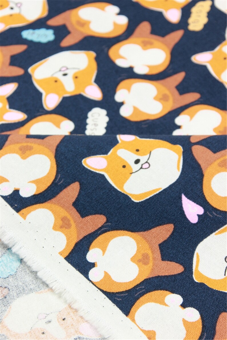 Original Design 3 Colors Cute Corgi Dog Cotton | Etsy
