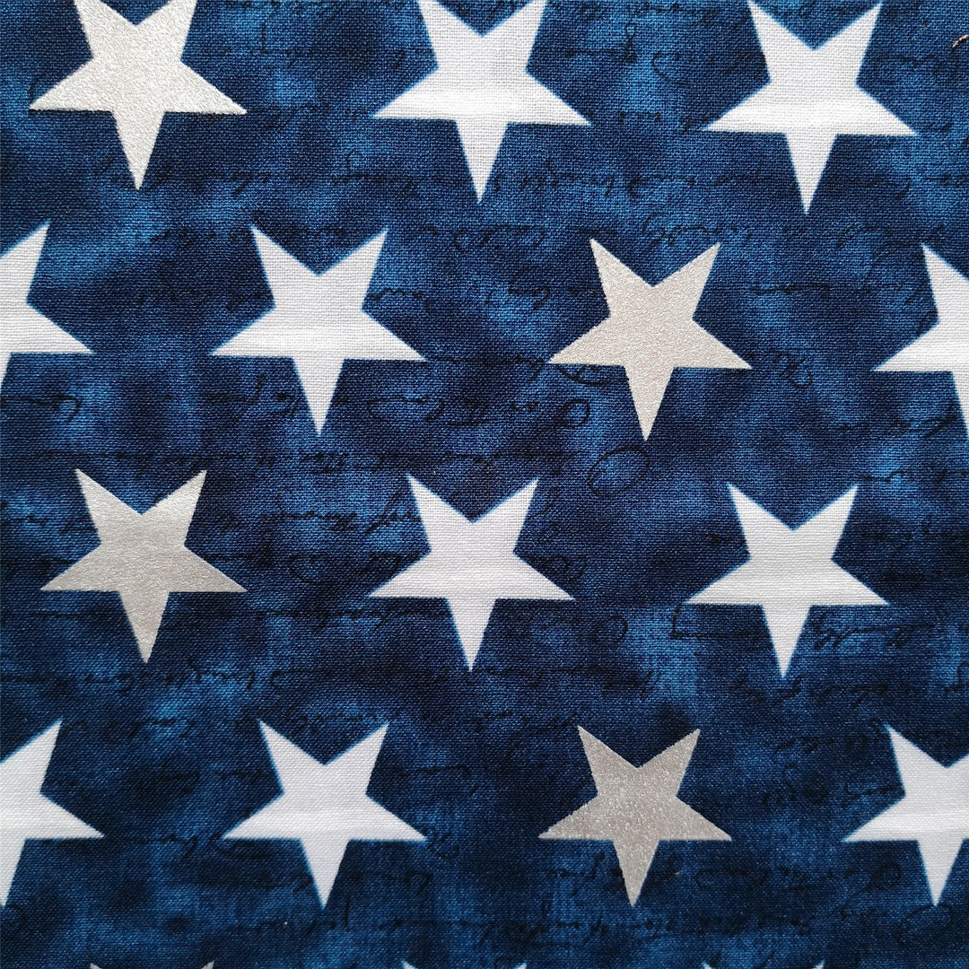 Silver Metallic Stars Cotton Fabric,home Decor/drapery/clothing/apparel ...