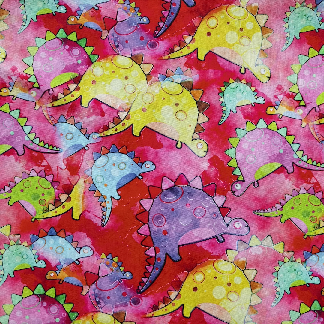 Pink Little Dinosaurs Fabric,home Decor/drapery/cap/mask/clothing ...