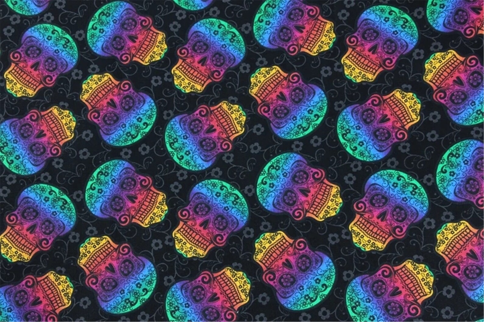 Skulls Fabric Skeleton Fabric Gradient Fabric Horror | Etsy
