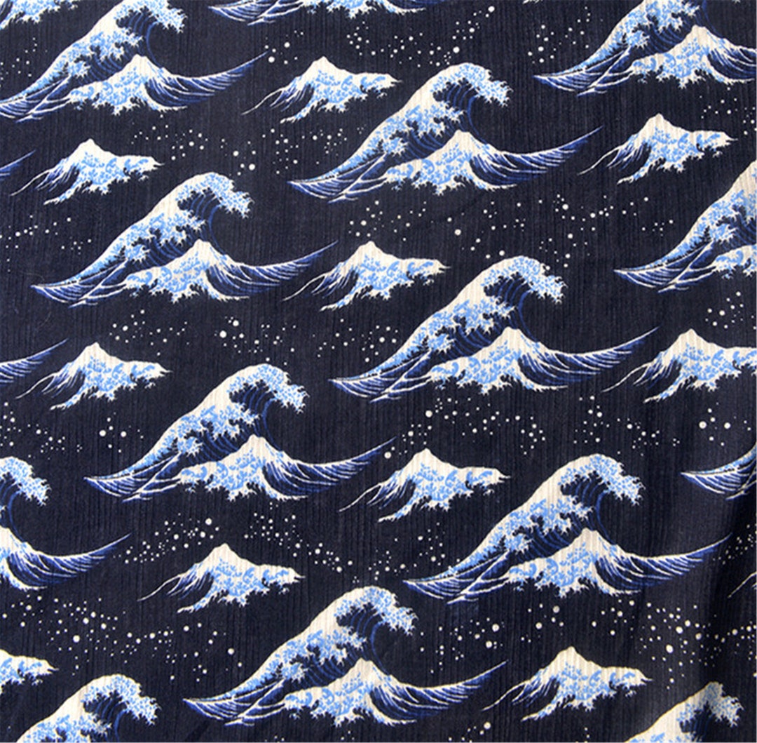 The Great Wave off Kanagawa Fabric/seigaiha Fabric/japanese Waves ...