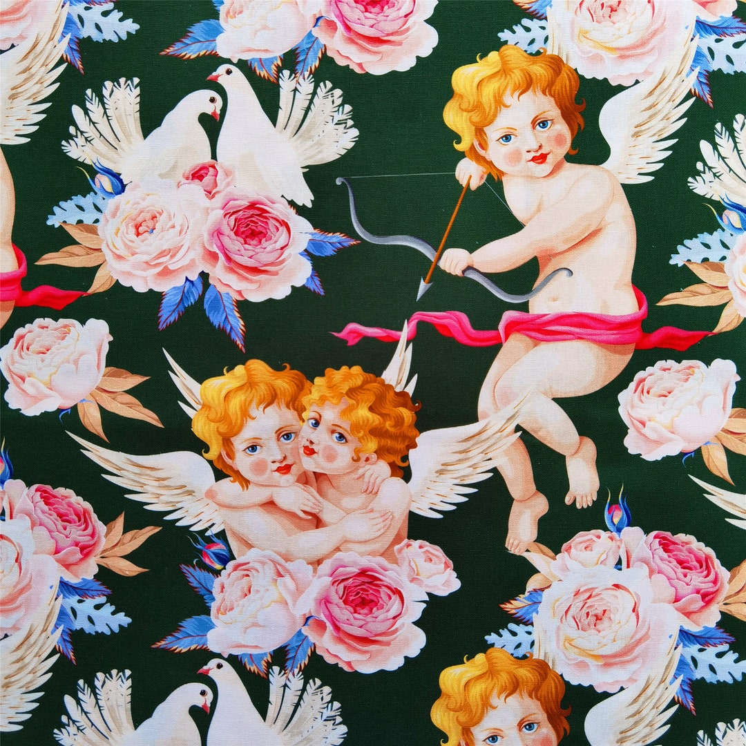 Angel of Love Fabric,cupid Fabric,angels Fabric,quilting/upholstery ...