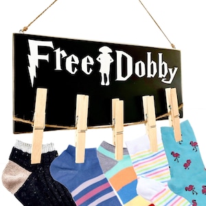 Free Dobby Sign With Sock Holder, House Elf Laundry Room Wall Decor ...