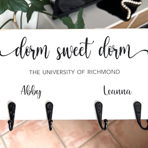 Personalized Dorm Sweet Dorm Key Holder for Wall, Dorm Decor for ...
