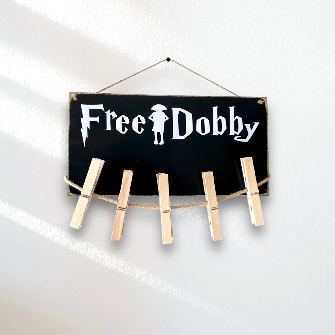 Free Dobby Sign With Sock Holder, House Elf Laundry Room Wall Decor ...