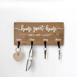 Home Sweet Home Personalized Key Holder for Wall, Christmas Gifts for ...