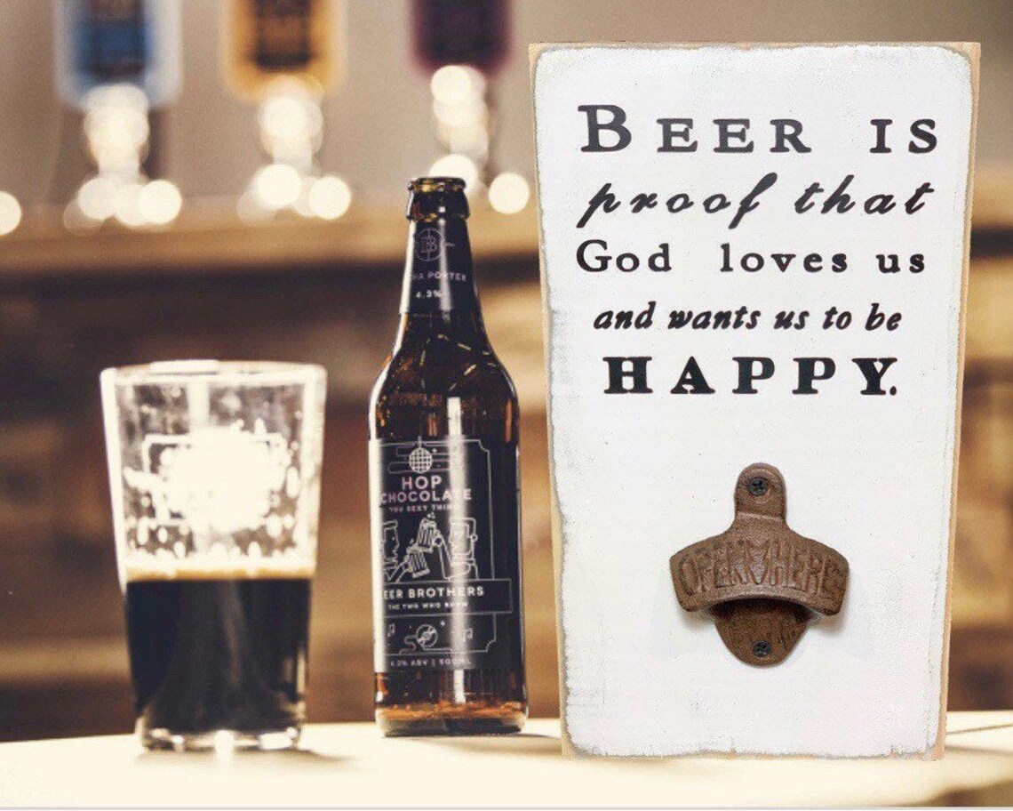 Ben Franklin Quote Beer Is Proof God Loves Us Bottle Etsy