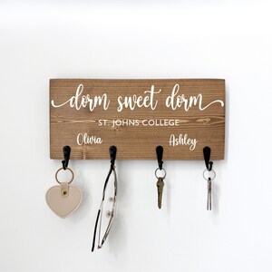 Personalized Dorm Sweet Dorm Key Holder for Wall, Dorm Decor for ...