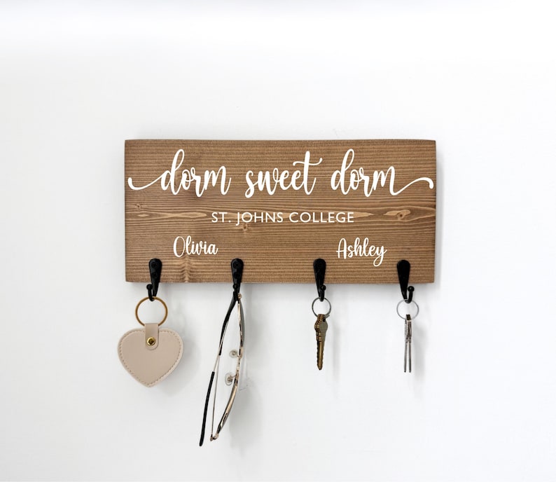 Personalized Dorm Sweet Dorm Key Holder for Wall, Dorm Decor for ...