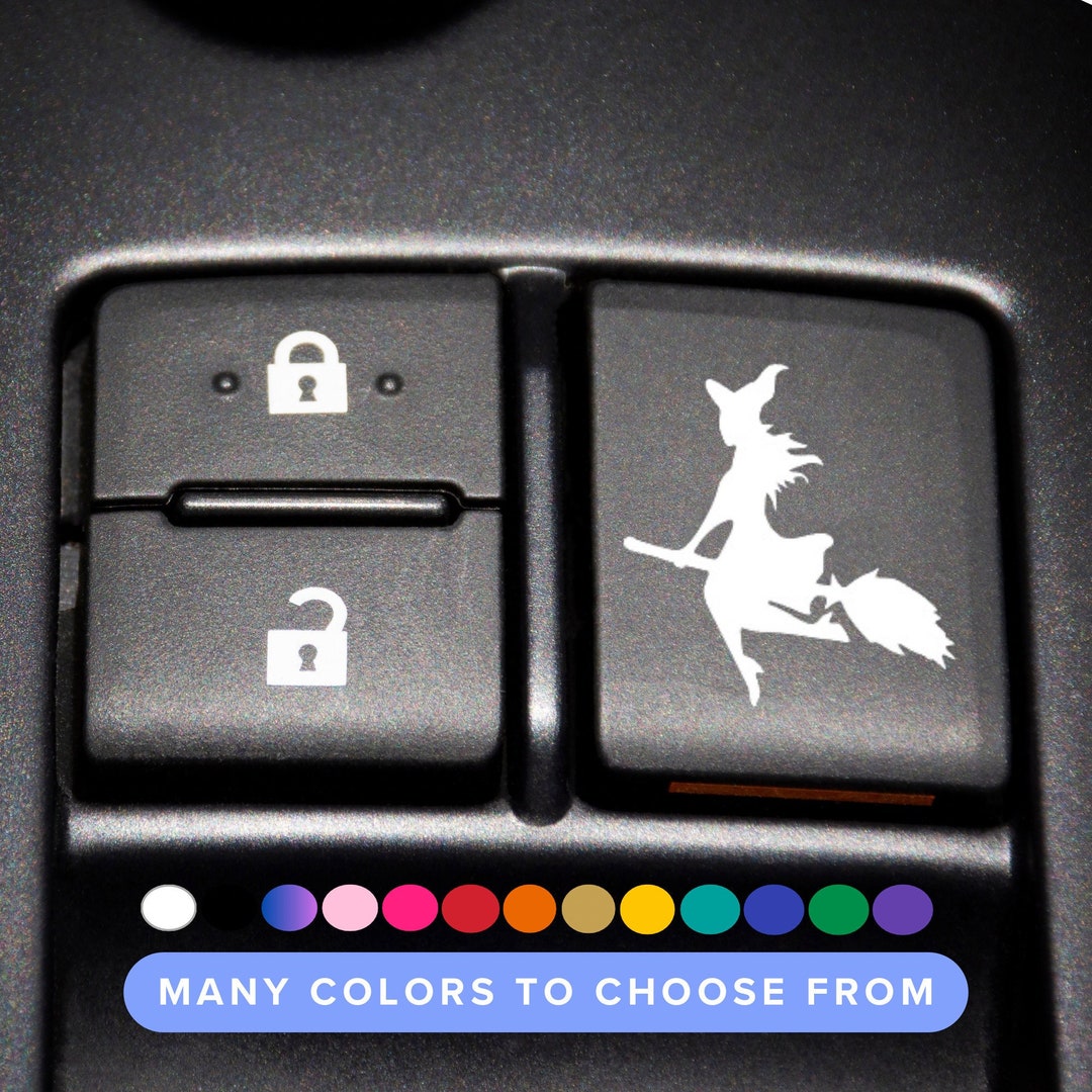 Witchy Stickers for Blank Car Buttons, Black Cat Vinyl Decal, Crystal ...