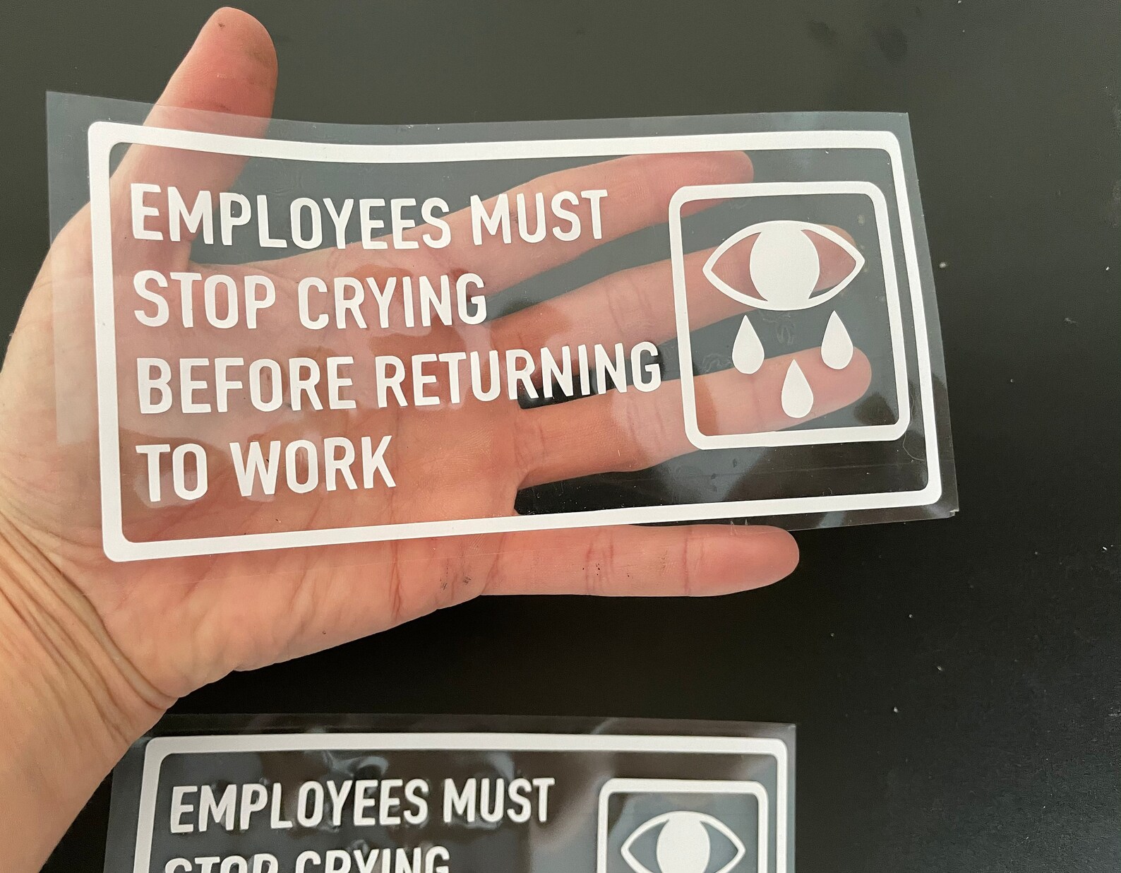 Employees Must Stop Crying Vinyl Decal Wash Your Hands - Etsy