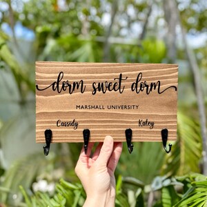 Personalized Dorm Sweet Dorm Key Holder for Wall, Dorm Decor for ...