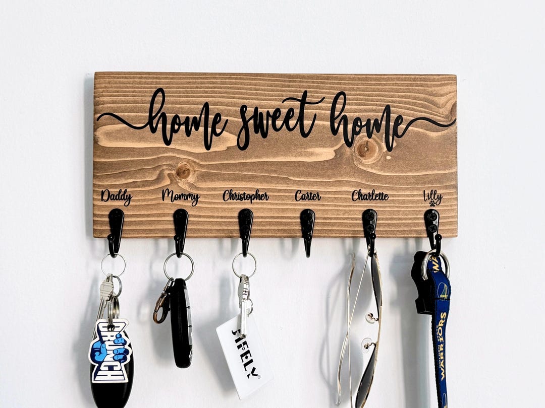 Buy Home Sweet Home Key Holder for Wall, Custom Key Rack, Personalized ...