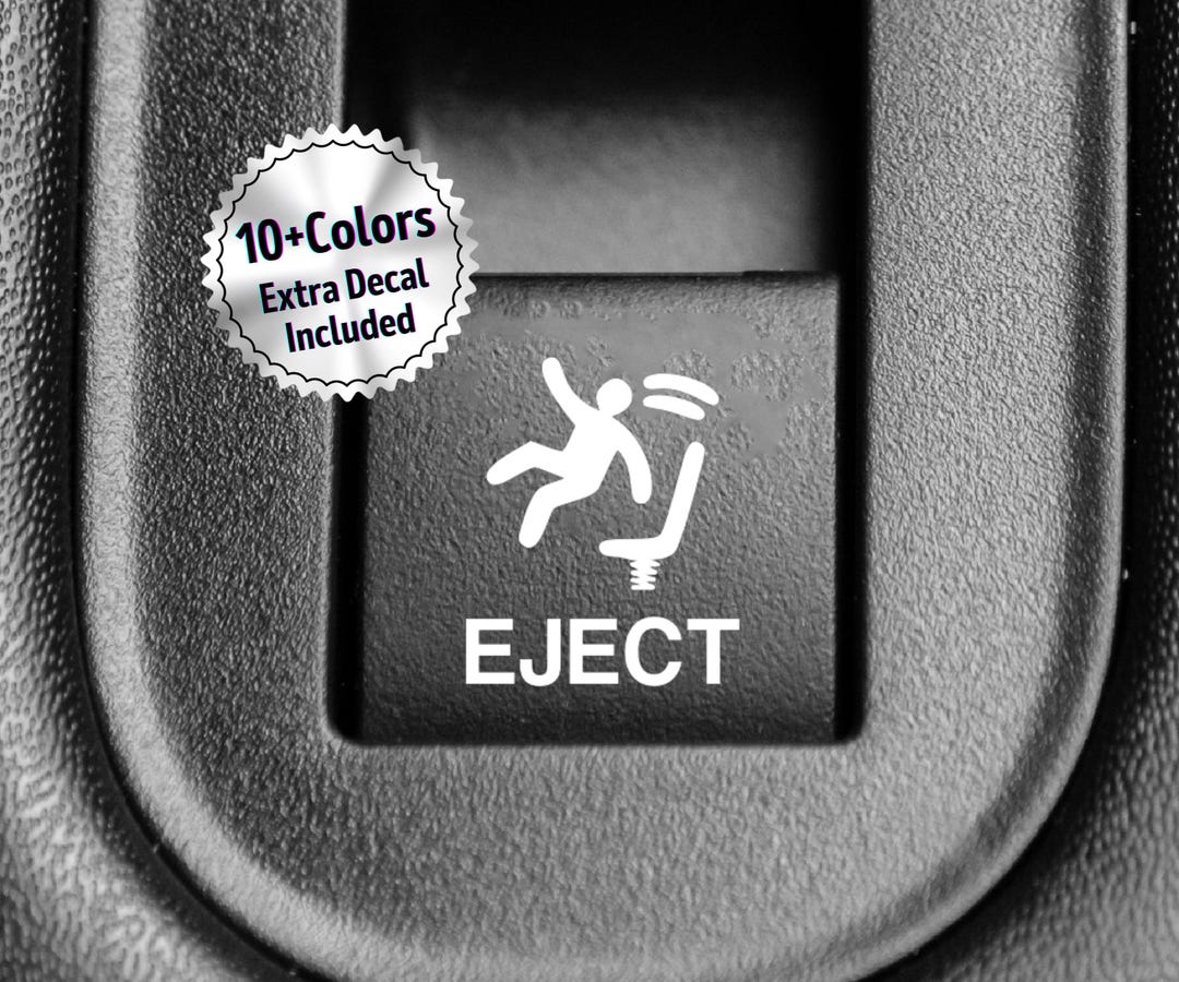 Eject Button Decal for Blank Car Buttons, Funny Car Accessories for Men ...