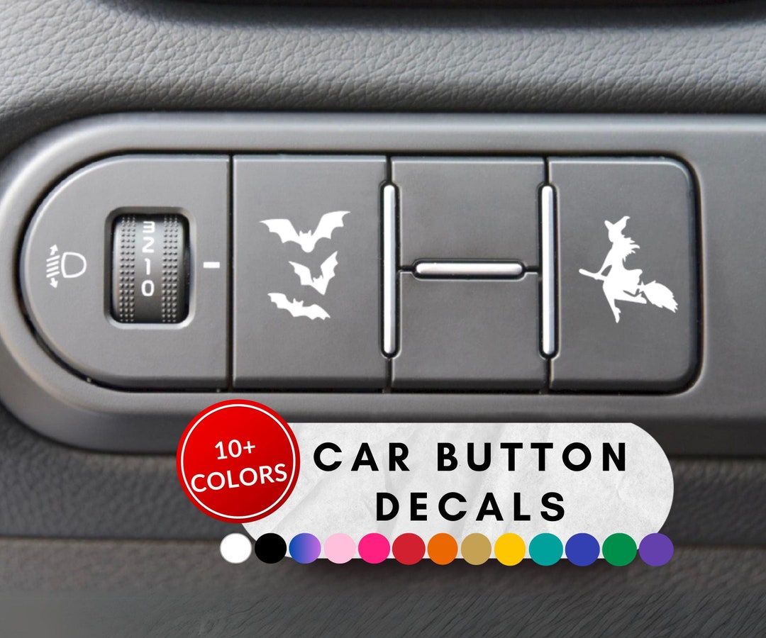 Witchy Stickers for Blank Car Buttons, Black Cat Vinyl Decal, Crystal ...