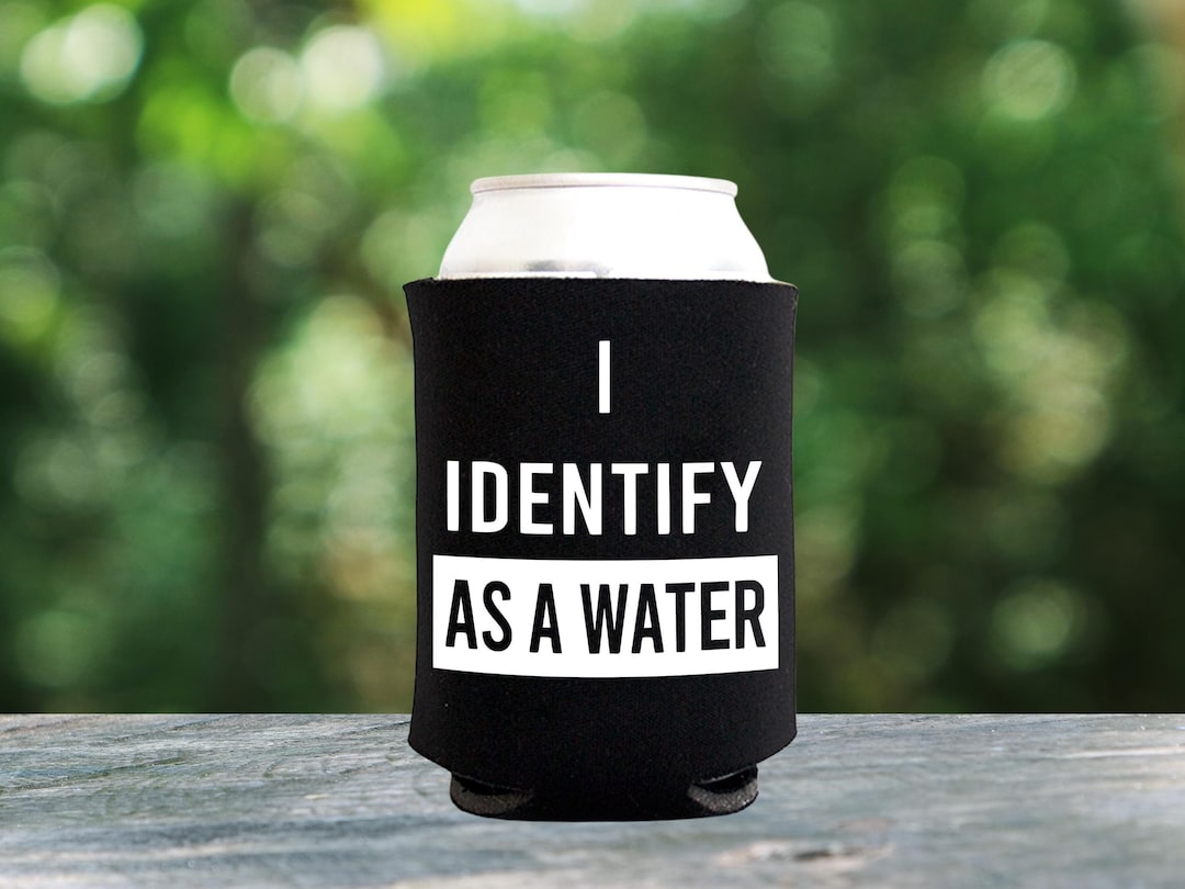 Funny Can Cooler I Identify as A Water, Stocking Stuffers for Men, Beer ...