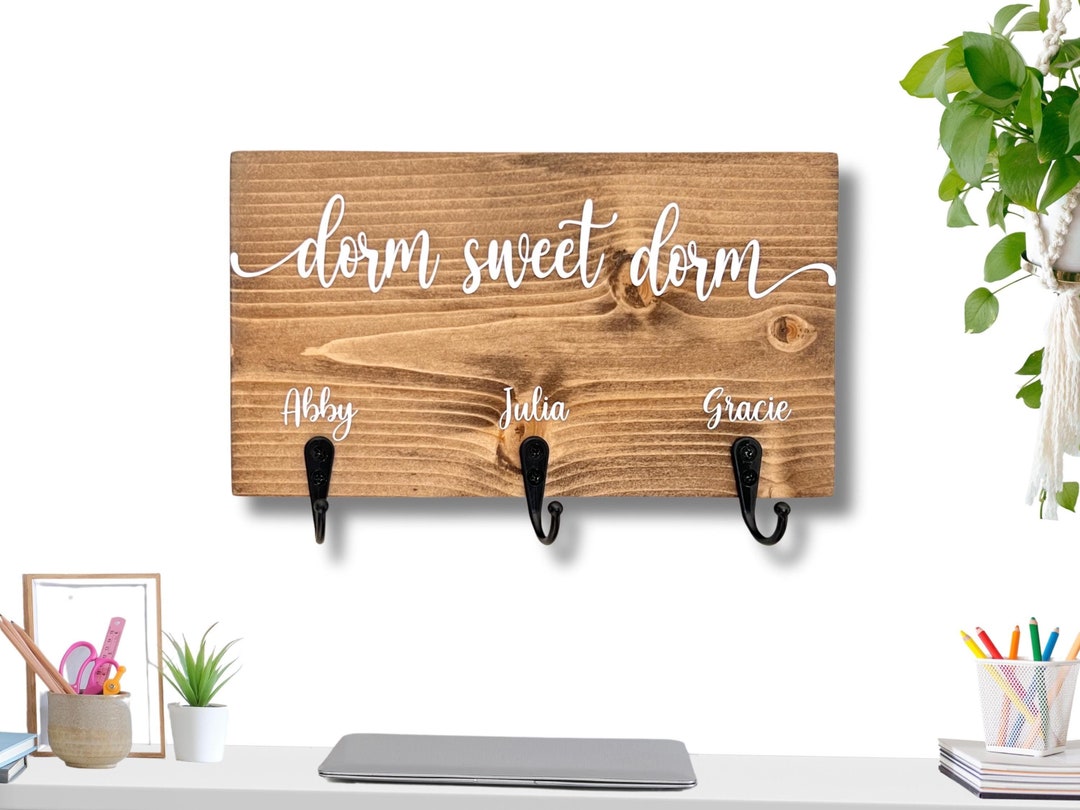 Personalized Dorm Sweet Dorm Key Holder for Wall, Dorm Decor for ...