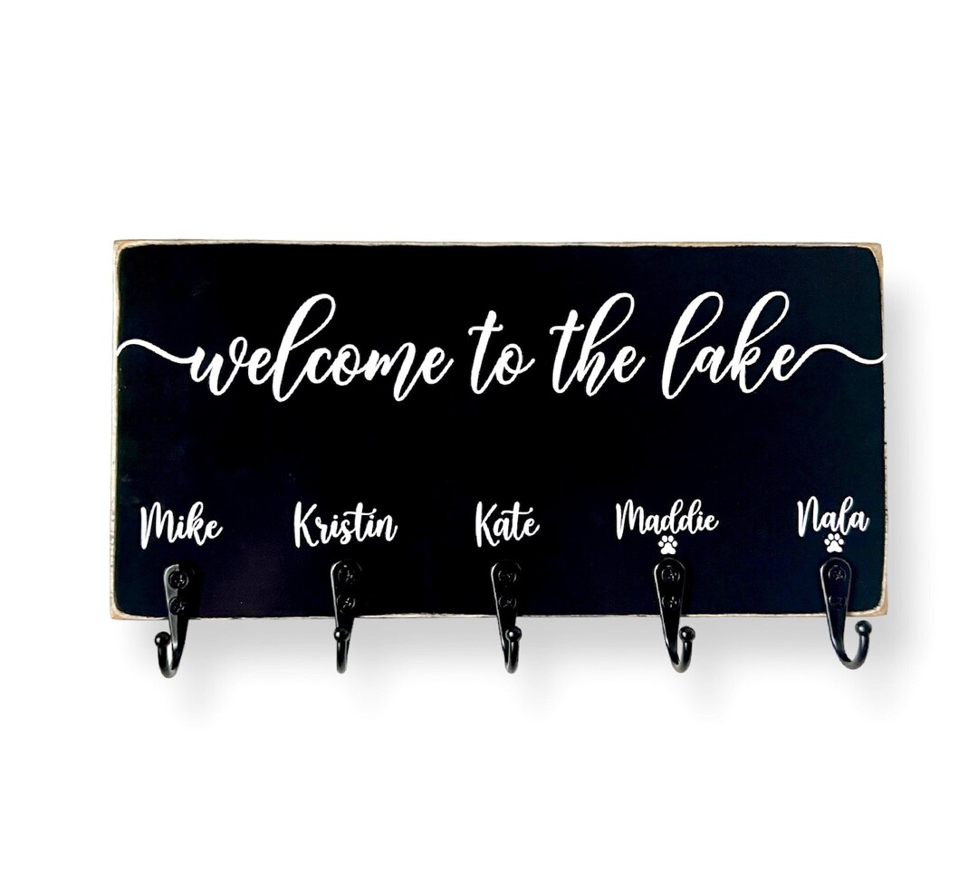 Personalized Lake House Key Holder, Welcome to the Lake, Key Rack, Key ...