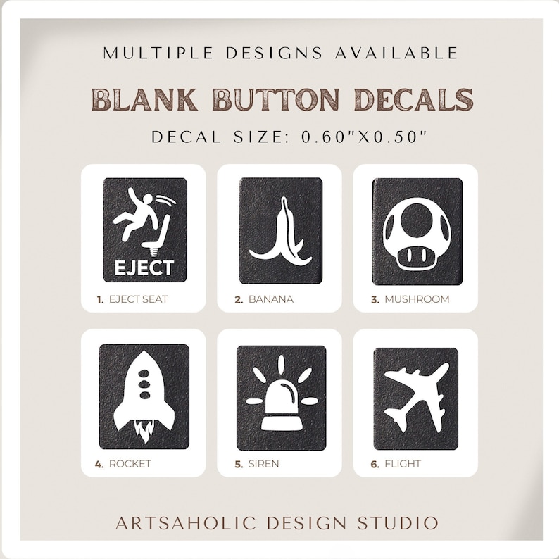 Blank Car Button Decal Set, Funny Car Accessories for Men, Stocking ...