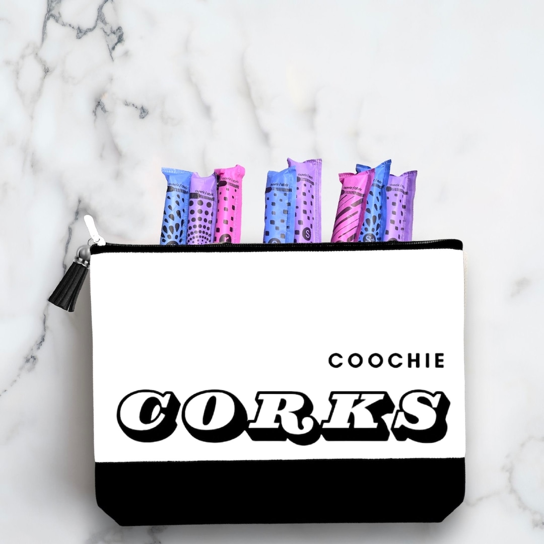 Coochie Corks Tampon Bag, Funny Toiletry Bags for Women, Self Care Gift ...