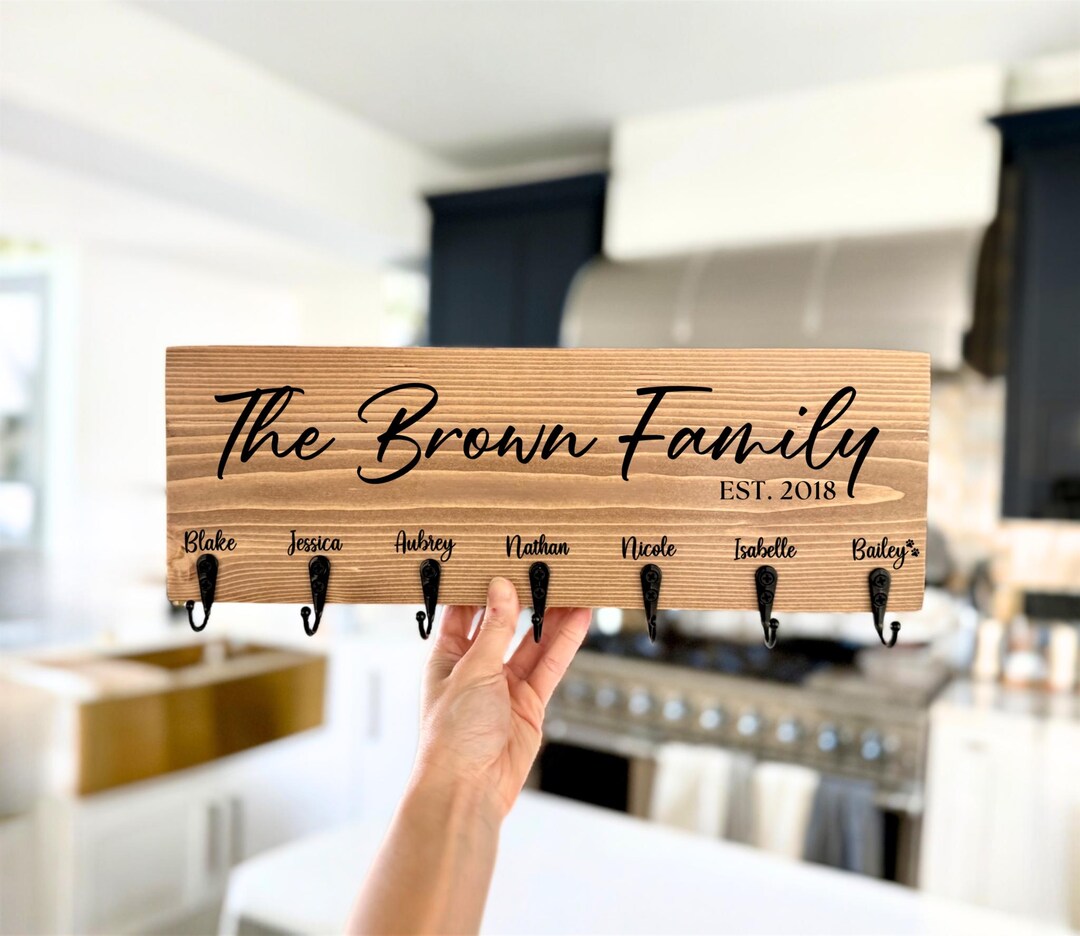 Personalized Key Holder for Wall, Home Sweet Home Key Rack, Christmas ...