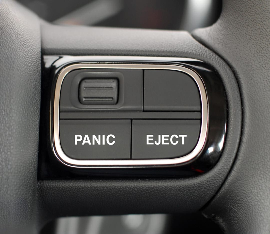 Car Button Decals 2 Pack- Panic and Eject Button Decal, Car Accessories ...
