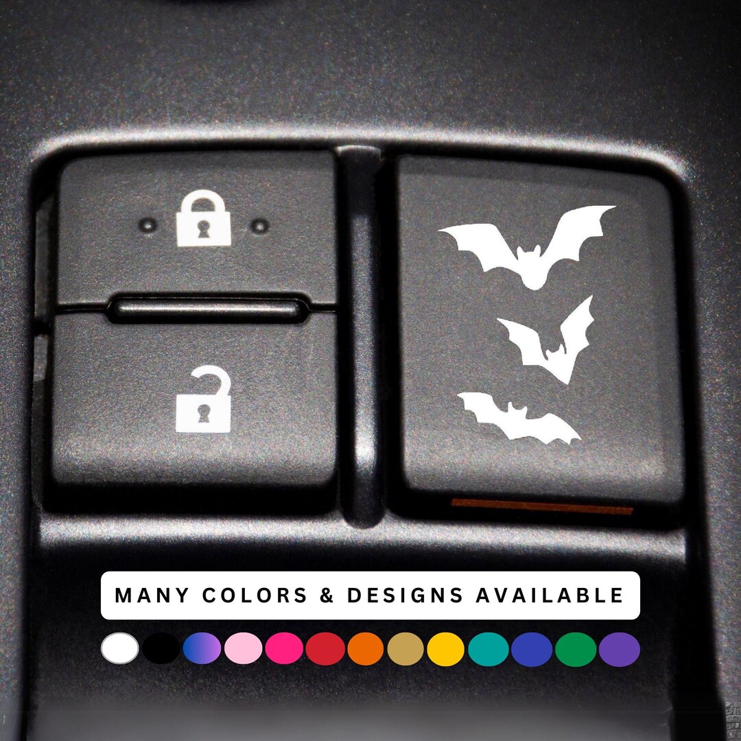 Halloween Decals for Blank Car Buttons, Mini Ghost Decal, Bat Sticker ...