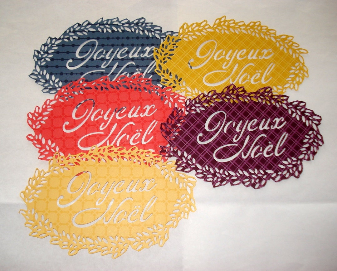 5 Paper Cutouts Word MERRY CHRISTMAS Multi-colored Creative - Etsy