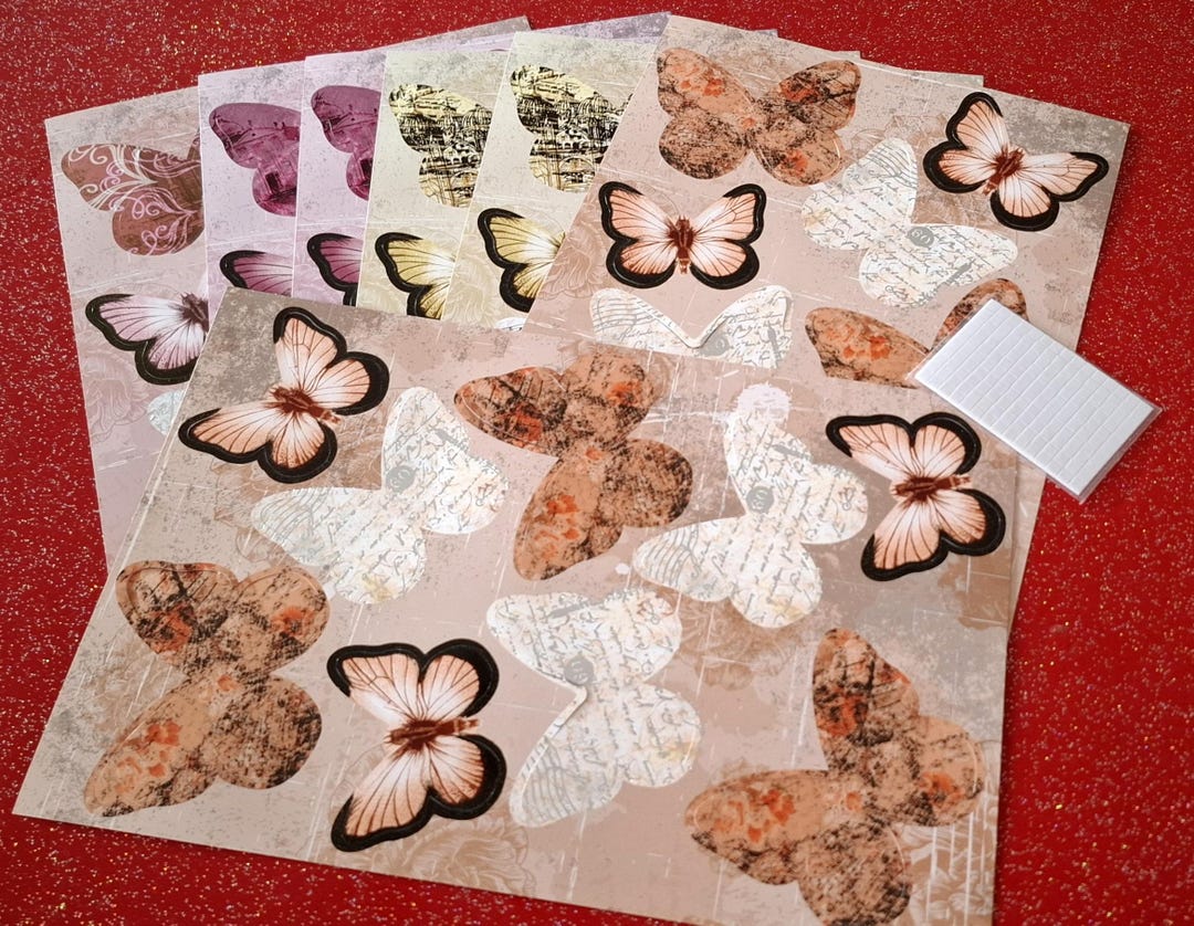3D Butterfly Sheets, Set of 7 in 3 Different Colors - Etsy