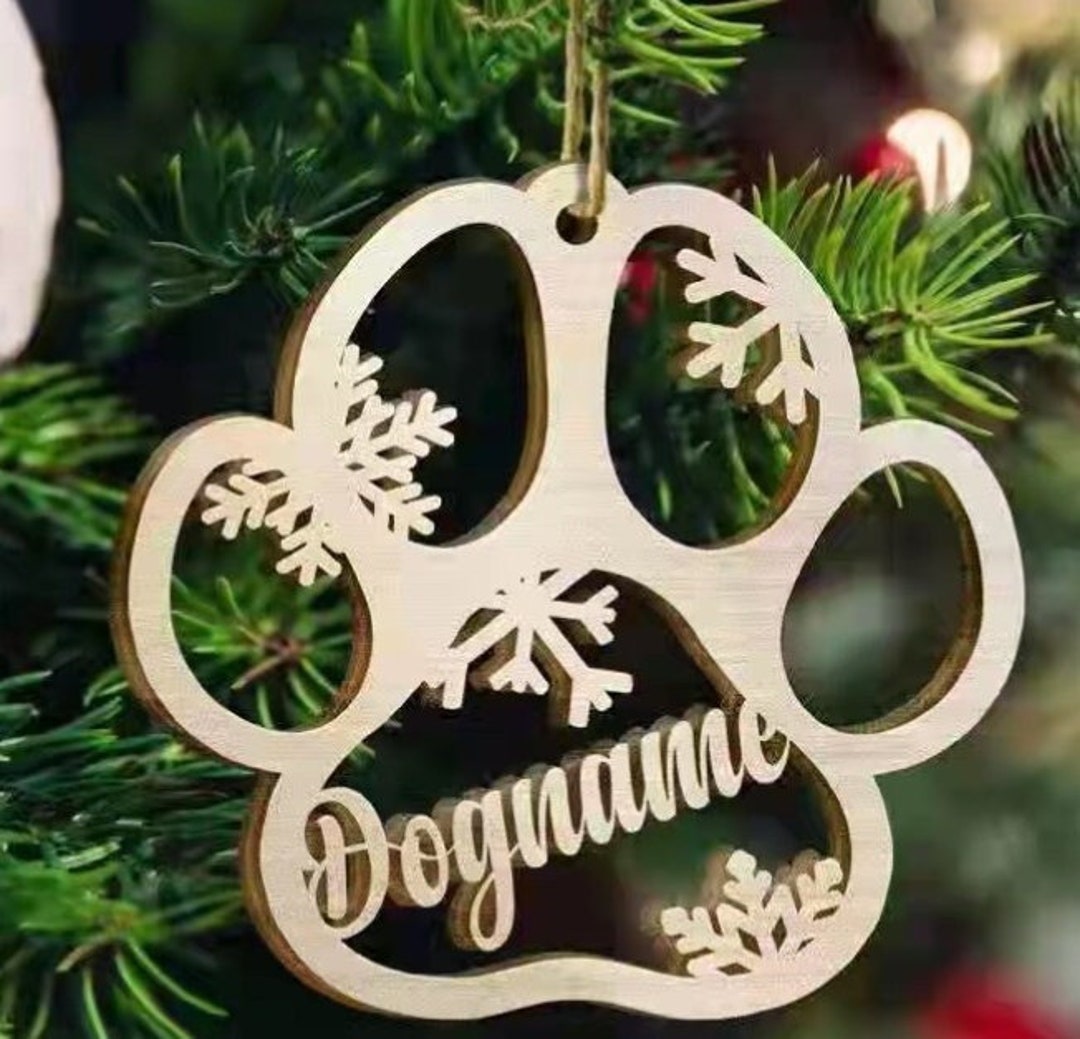 Personalized Dog Paw Ornament,custom Pet Christmas Ornament,laser Cut Snowflakes Christmas Tree ...