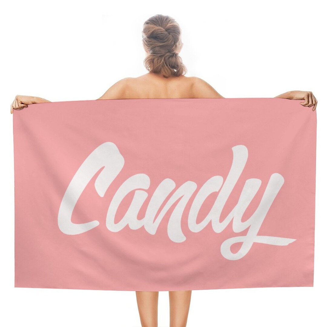 Macaron Style Custom Bath Towel With Bold Font Name Pool - Etsy