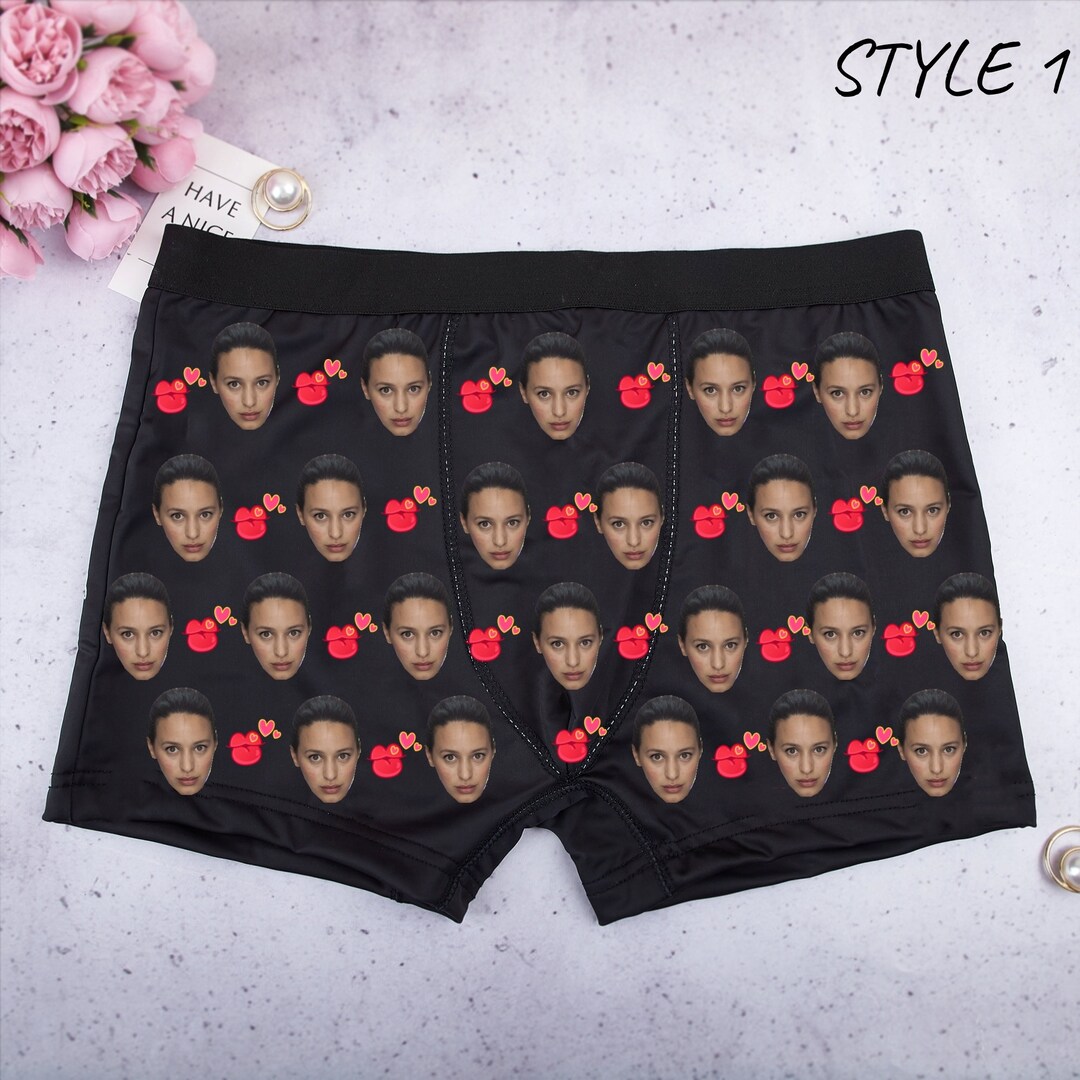Custom Boxer Briefs for Men Personalized Face Photo Print Underwear ...