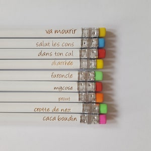 Set of 3 French Message Pencils by Decartonetdetoiles - Etsy