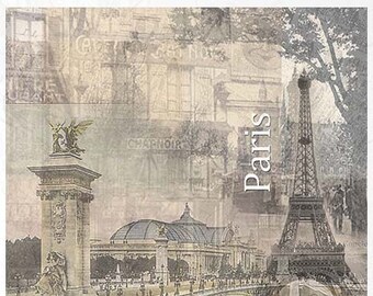 Afternoon in Paris Decoupage Rice Paper Size A4 for Furniture - Etsy