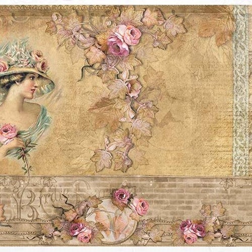 Vintage Rice Paper Decoupage Rice Paper WOMAN PORTRAIT | Etsy