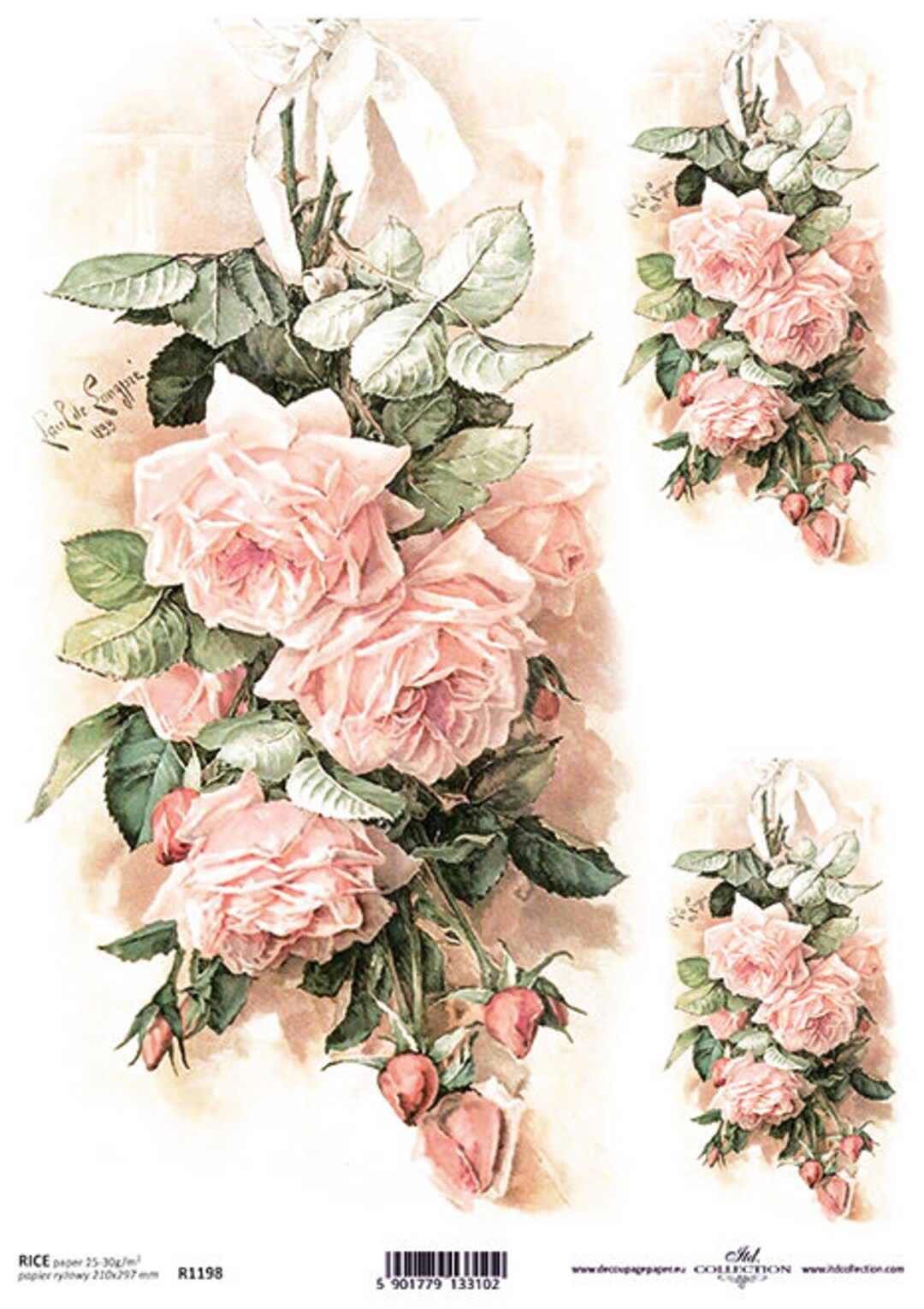 ROSES RICE Paper for Decoupage R1198 - Etsy