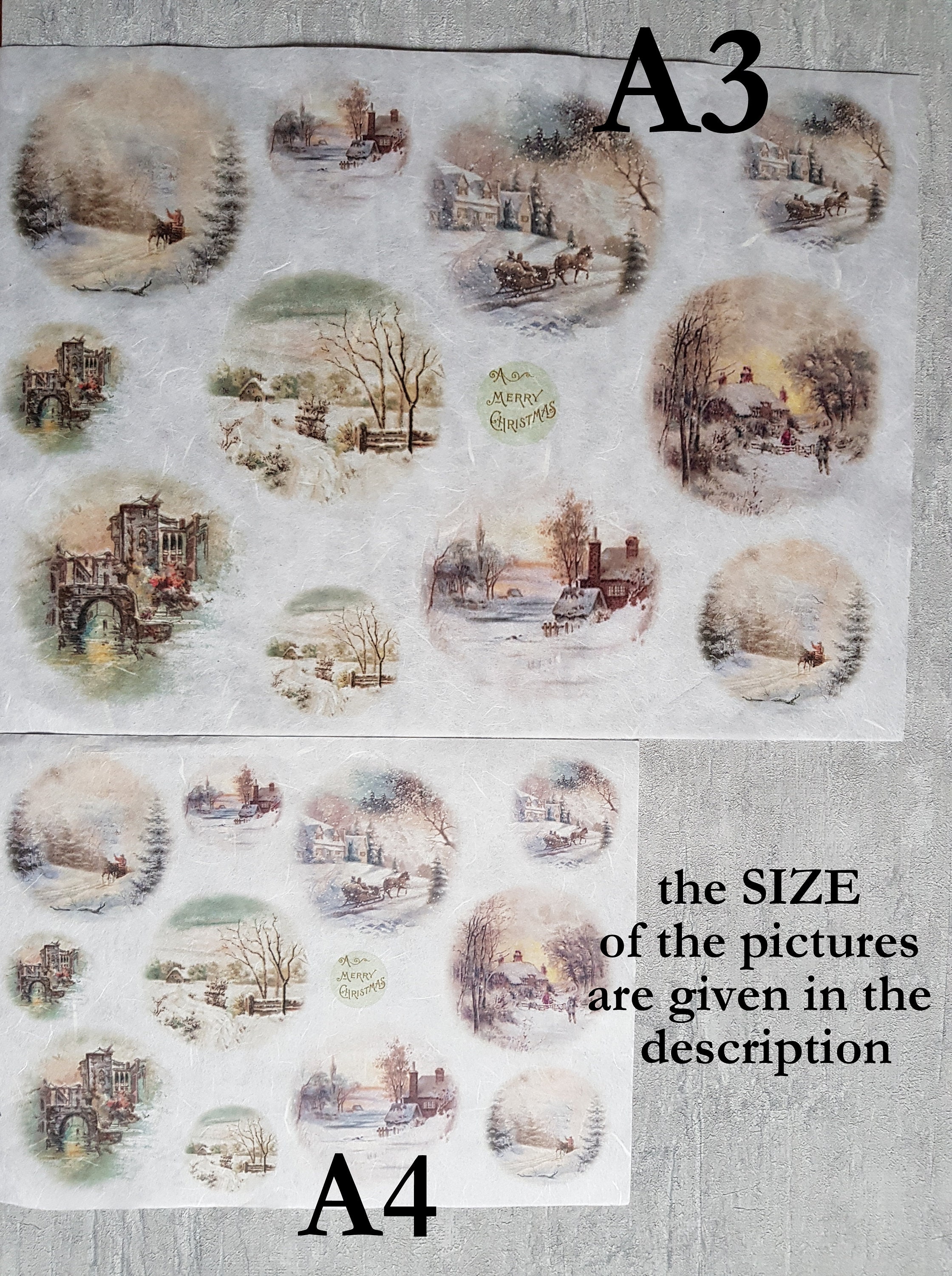 CHRISTMAS Rice Paper Decoupage Rice Paper R1270 or R0139L | Etsy