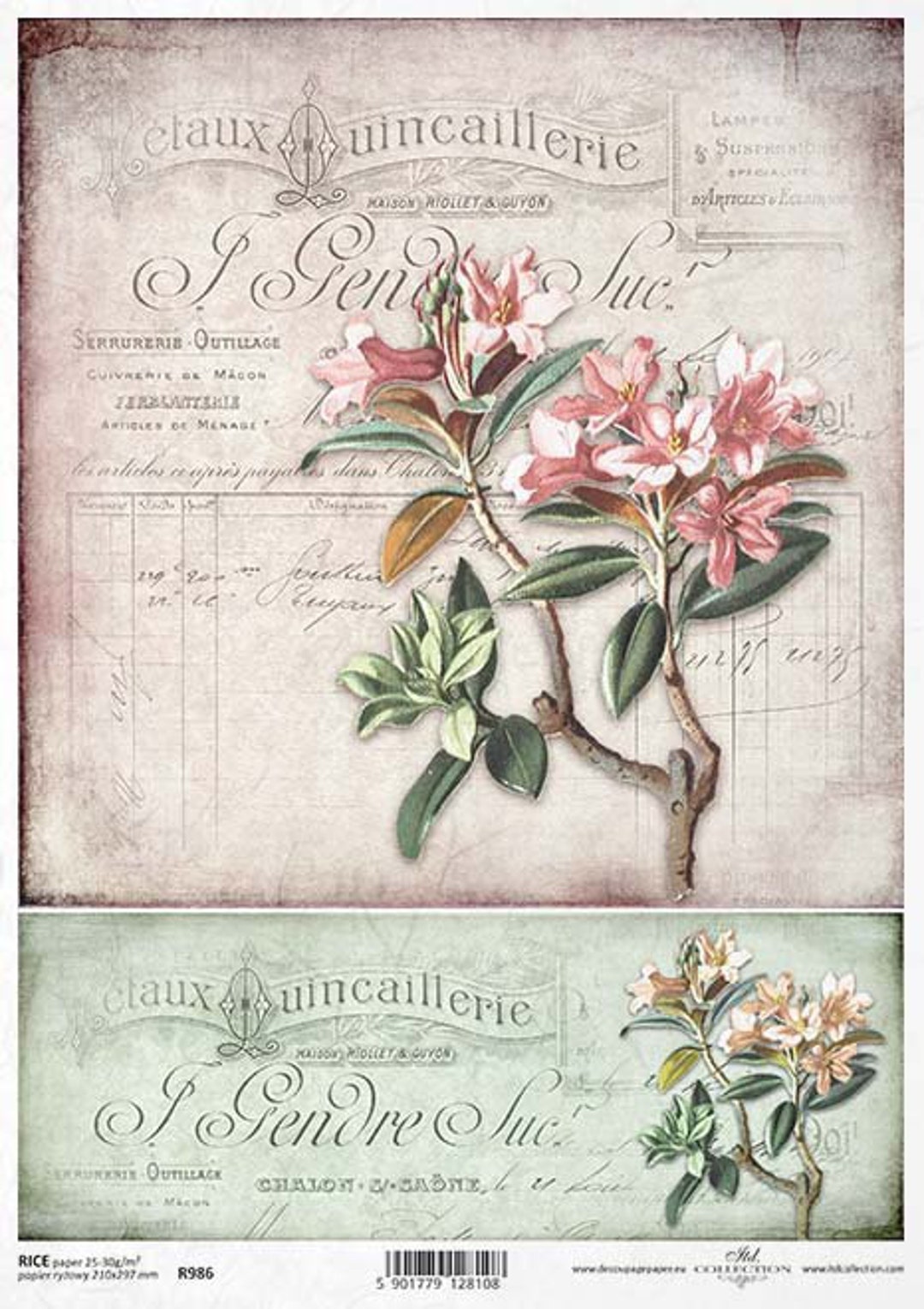 Rice Paper Sheet FLOWER COLLAGE. Decoupage Paper R0986 - Etsy