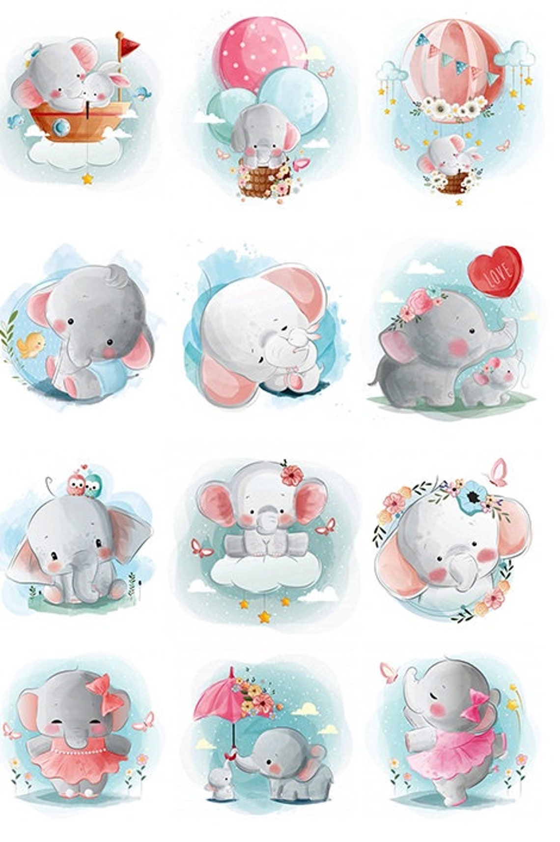 Rice Paper for Decoupage Journal Scrapbooking HAPPY ELEPHANT - Etsy