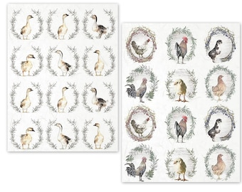 Decoupage Rice Paper FARM R1551 - Etsy