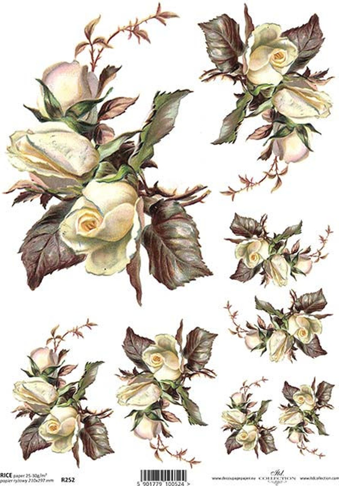 ROSES Decoupage Rice Paper R0252 - Etsy