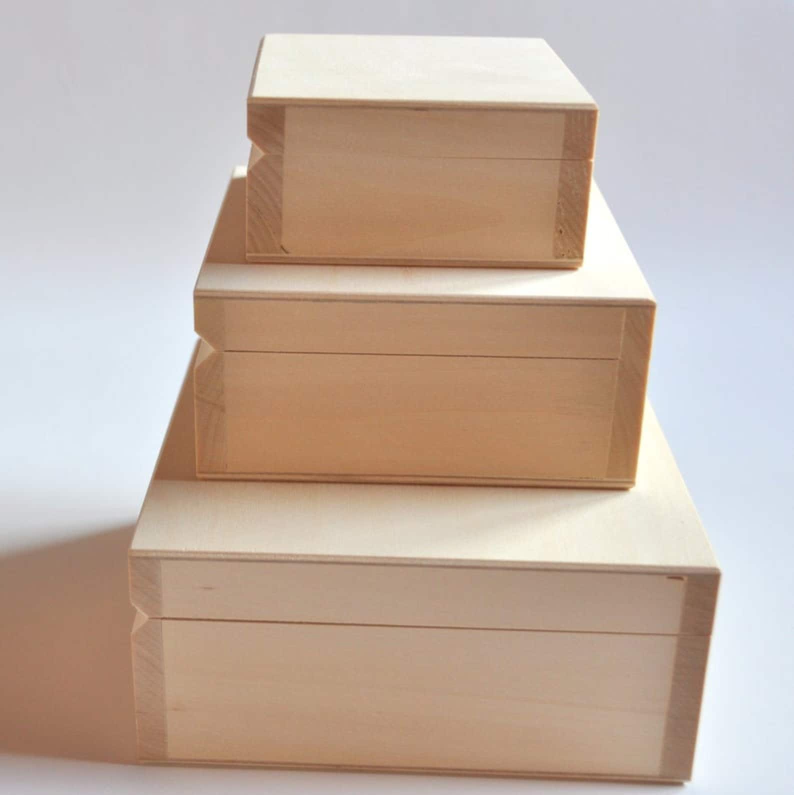 Unfinished Wooden Box. Unpainted Wood Box. Wooden Storage Box. - Etsy