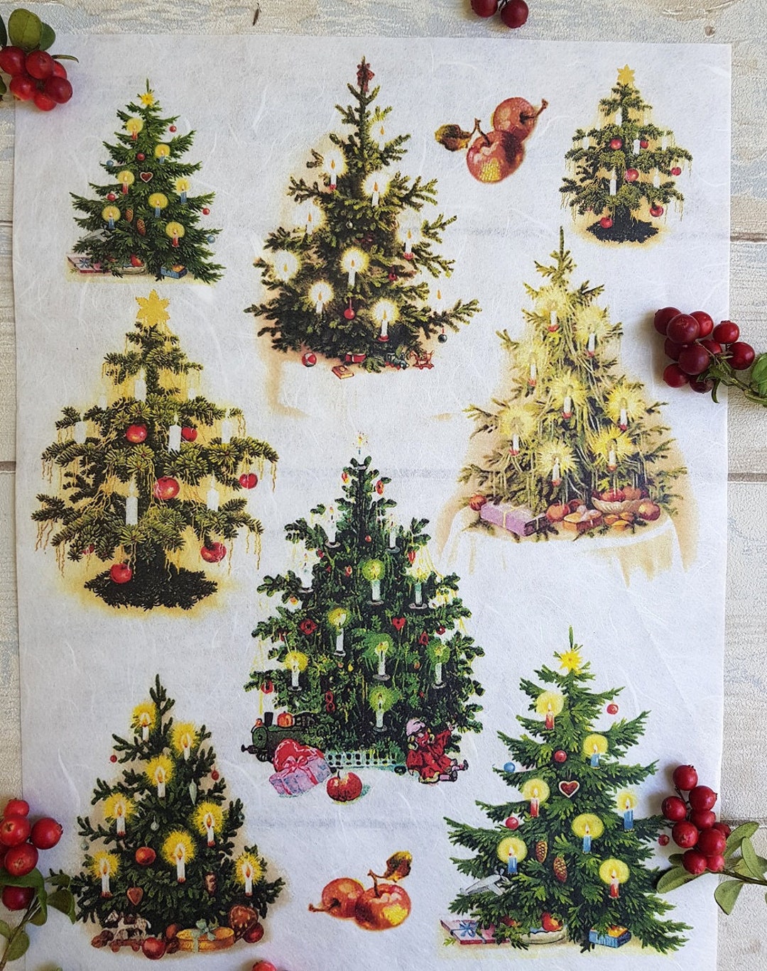 CHRISTMAS TREE Rice Paper for Decoupage R0459 - Etsy