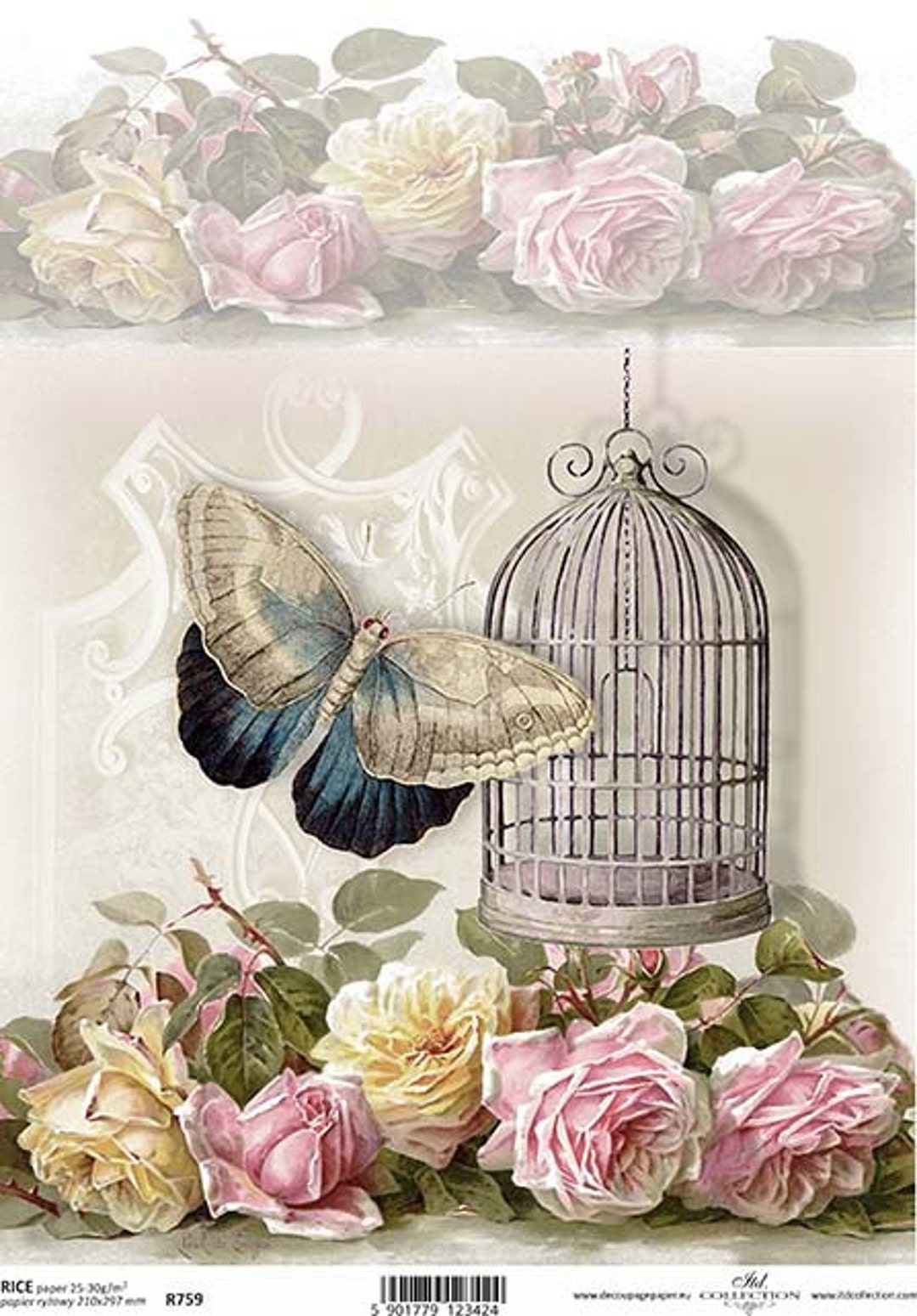 BUTTERFLY Rice Paper for Decoupage. Paper for Card Making - Etsy