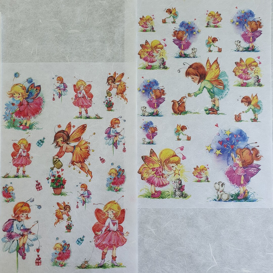 LITTLE FAIRIES Rice Paper for Decoupage Journal Scrapbooking - Etsy