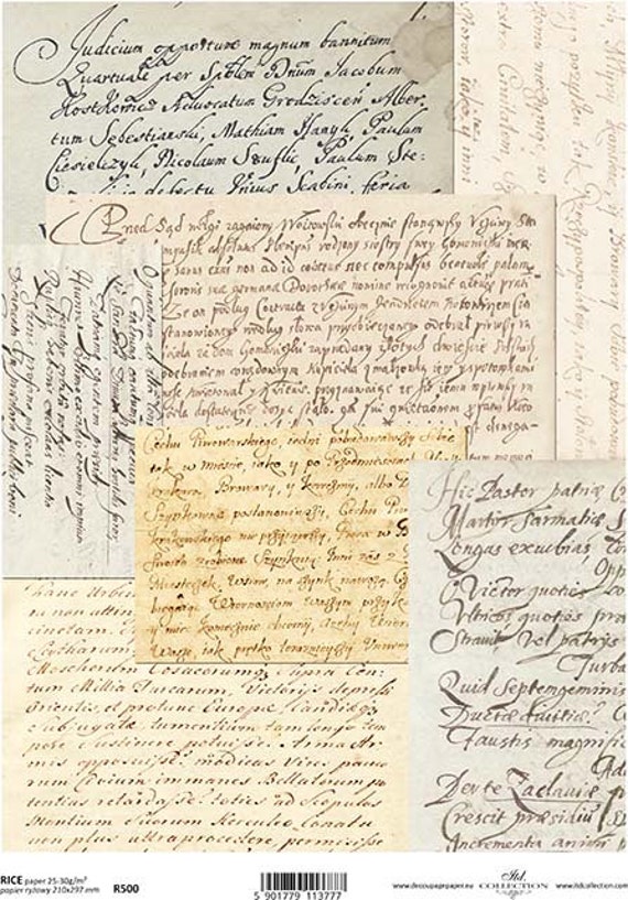 OLD TEXT Rice Decoupage Paper R0500 - Etsy